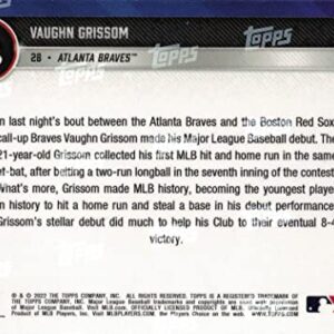 2022 Topps Now Baseball #688 Vaughn Grissom Pre-Rookie Card Braves - Hits Home Run in MLB Debut