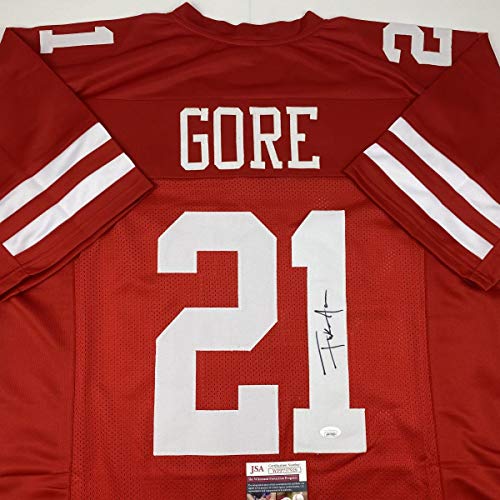 Autographed/Signed Frank Gore San Francisco Red Football Jersey JSA COA