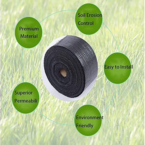 MYOYAY Garden Weed Barrier Landscape Fabric 6.5 x 328Ft Heavy-Duty Weed Barrier Fabric Garden Landscaping Fabric Roll Weed Cloth Ground Cover Woven for Yard, Flower Bed, Garden