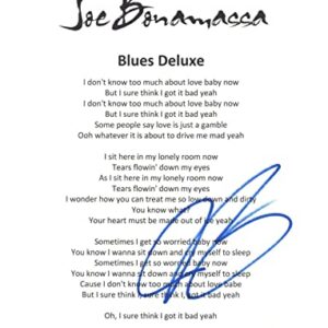 Joe Bonamassa Signed Autographed Blues Deluxe Song Lyric 8.5x11 Page Beckett COA