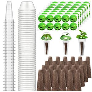 320 pcs hydroponic growing kit includes 80 grow sponges seedling starter sponges, 80 grow baskets, 80 grow domes and 80 pod labels hydroponics garden accessories for indoor plant herb growing system