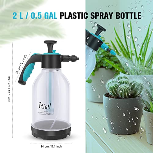 Itisll Manual Garden Sprayer Foam Nozzle Hand Lawn Pressure Pump Sprayer Safety Valve with Extended Spray Wand, Durable Polyethylene Rod 0.5 Gal