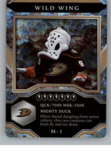 2021-22 upper deck mvp mascot gaming cards sparkle #m-1 wild wing anaheim ducks official nhl hockey card in raw (nm or better) condition