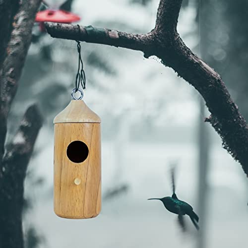 Humming Bird Houses for Outside Hanging Wooden Hummingbird Nest for Garden 3Pack