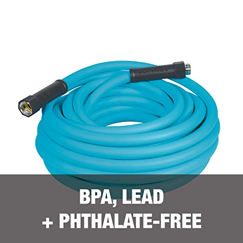 Aqua Joe AJPGH50-PRO HybridFLEX Professional-Grade Kink-Free Abrasion-Resistant Hybrid Polymer Garden Hose w/Dual Swivel Grenade Grips, 500-PSI Burst, 50-Foot x 5/8-Inch and BPA/Phthalate/Lead Ratings