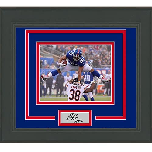 Framed Saquon Barkley Facsimile Laser Engraved Signature Auto New York Giants 15x16 Football Photo