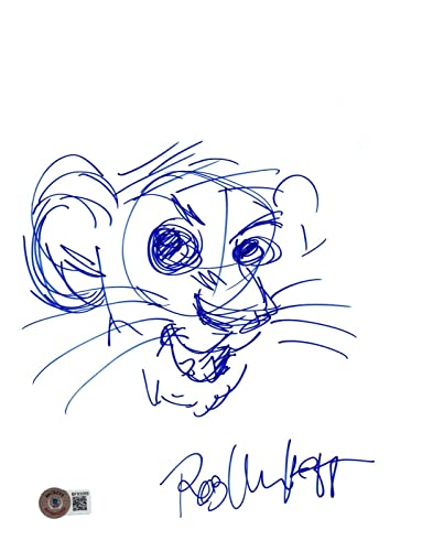 Rob Minkoff Signed Hand Drawn Sketch The Lion King Simba 8.5x11 Beckett COA