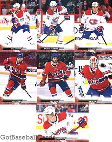 2022-23 Upper Deck Series 1 Hockey Montreal Canadiens Team Set of 7 Cards: Jake Allen(#93), Joel Armia(#94), Cole Caufield(#95), Kaleague(#96), Jake Evans(#97), Brendan Gallagher(#98), Mike Hoffman(#99) - GotBaseballCards