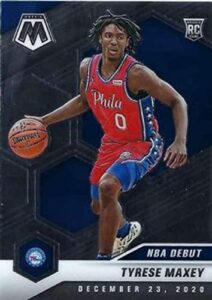 2020-21 panini mosaic #263 tyrese maxey rc rookie card philadelphia 76ers official nba basketball trading card in raw (nm or better) condition