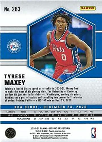 2020-21 Panini Mosaic #263 Tyrese Maxey RC Rookie Card Philadelphia 76ers Official NBA Basketball Trading Card in Raw (NM or Better) Condition