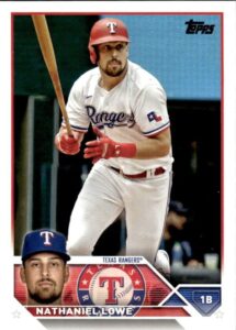 2023 topps #124 nathaniel lowe texas rangers baseball official trading card of the mlb