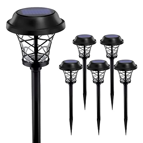 SOLPEX 6 Pack Solar Pathway Lights, Solar Powered Outdoor Lights, High Lumen Outdoor Solar Lights, Metal & Glass Garden Lights Waterproof for Patio, Yard Lawn and Garden (Warm White)……