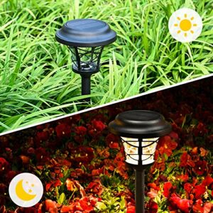 SOLPEX 6 Pack Solar Pathway Lights, Solar Powered Outdoor Lights, High Lumen Outdoor Solar Lights, Metal & Glass Garden Lights Waterproof for Patio, Yard Lawn and Garden (Warm White)……