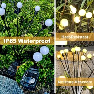 Solar Garden Lights, 4 Pack 8 LED New Upgraded Solar Firefly Starburst Swaying Lights Outdoor Waterproof, 2 Modes Solar Outdoor Lights Garden Decorative Light Yard Patio Pathway Decoration, Warm White