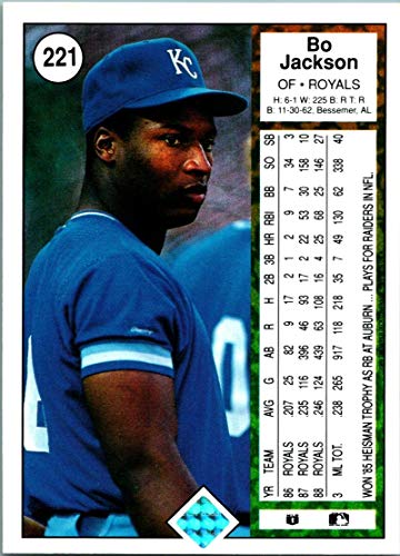 1989 Upper Deck #221 Bo Jackson Kansas City Royals MLB Baseball Card NM-MT