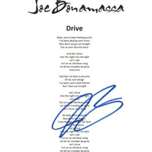 Joe Bonamassa Signed Autographed Drive Song Lyric 8.5x11 Music Sheet Beckett COA