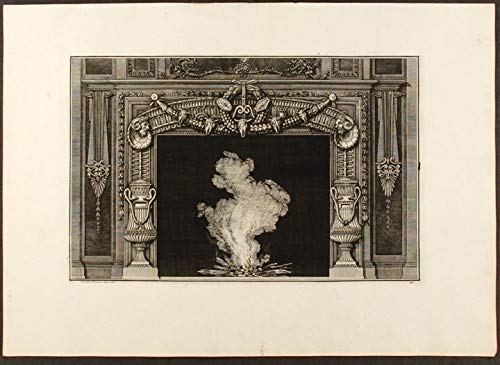 [Plate of an neo-Classical fireplace, from"Diverse maniere d'adornare i cammini ed ogni altra parte degli edifizi".