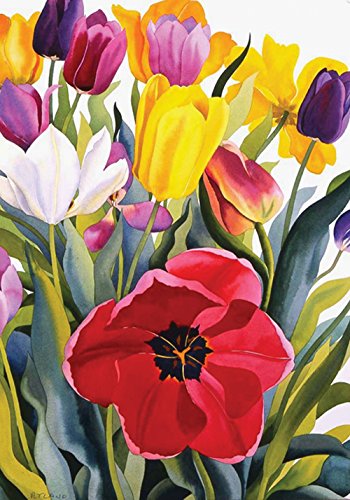 Toland Home Garden 109601 Tulip Spring Garden Flag, 28" x40", Double Sided for Outdoor Summer House Yard Decoration