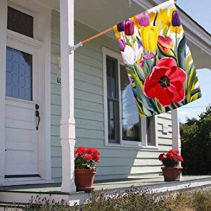 Toland Home Garden 109601 Tulip Spring Garden Flag, 28" x40", Double Sided for Outdoor Summer House Yard Decoration