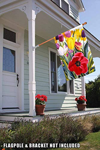 Toland Home Garden 109601 Tulip Spring Garden Flag, 28" x40", Double Sided for Outdoor Summer House Yard Decoration