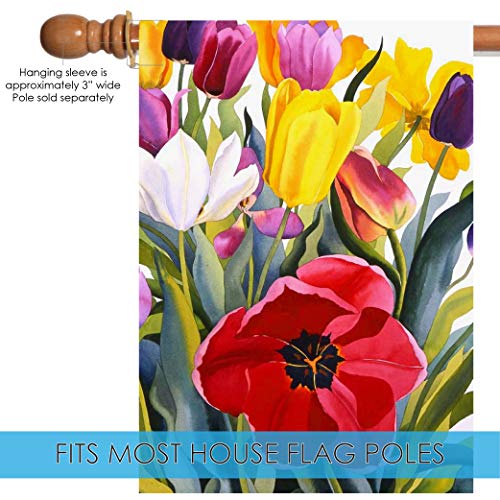 Toland Home Garden 109601 Tulip Spring Garden Flag, 28" x40", Double Sided for Outdoor Summer House Yard Decoration