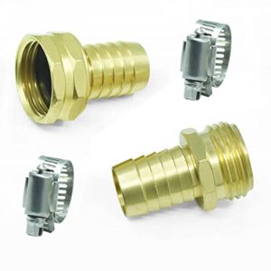 plg solid brass 3/4 inch garden hose repair kit male and female hose end repair water hose fittings connector with stainless steel clamp