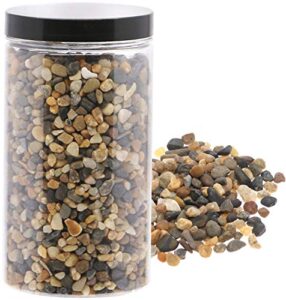 river pebbles mixed color stones decorative gravel succulent cactus bonsai rocks planter great fairy garden accessories for aquariums, landscaping, vase fillers, tillandsia, terrarium plants 2.2lb