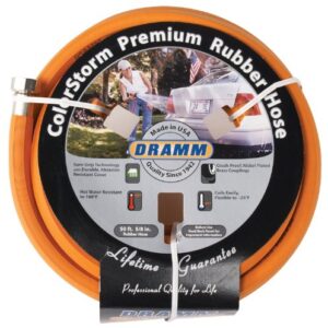 Dramm 17002 ColorStorm Rubber Garden Hose, 5/8" x50', Orange