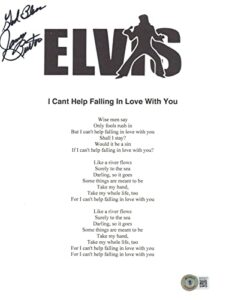 james burton signed elvis presley i cant help falling lyric sheet beckett coa