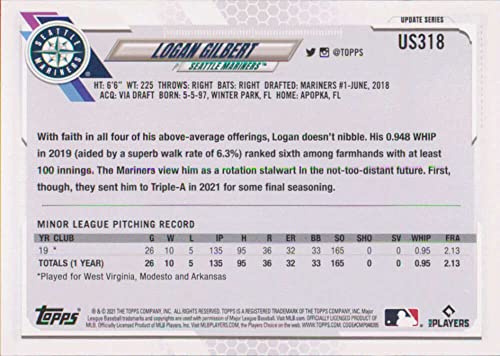 2021 Topps Update #US318 Logan Gilbert NM-MT RC Rookie Seattle Mariners Baseball