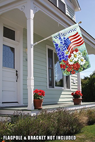 Toland Home Garden 102060 Welcome Patriotic Double Sided for Outdoor Flower Yard Decoration, 28x40 Inch, House Flag