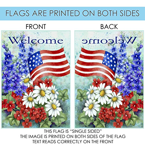 Toland Home Garden 102060 Welcome Patriotic Double Sided for Outdoor Flower Yard Decoration, 28x40 Inch, House Flag