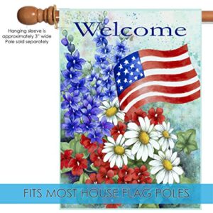 Toland Home Garden 102060 Welcome Patriotic Double Sided for Outdoor Flower Yard Decoration, 28x40 Inch, House Flag