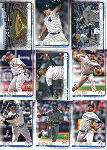 2019 Topps Complete (Series 1 & 2) Baseball New York Yankees Team Set of 30 Cards: Gleyber Torres(#7), The Yankees Win(#14), Chad Green(#25), Yankee Stadium(#47), Chance Adams(#98), Aroldis Chapman(#99), Miguel Andujar(#132), Aaron Judge(#150), Didi Grego