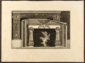 [plate of two neo-classical fireplaces, from”diverse maniere d’adornare i cammini ed ogni altra parte degli edifizi”.