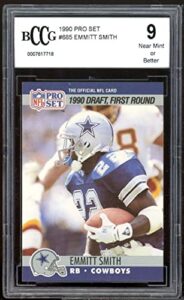 emmitt smith rookie card 1990 pro set #685 bgs 9 (9.5 9 9 9)