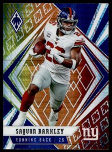 football nfl 2020 panini phoenix fire burst #80 saquon barkley ny giants