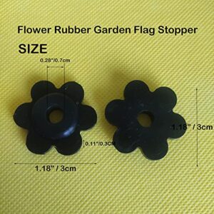 Garden Flag Stoppers Pole Accessories - Durable Rubber Black Rings for American Lawn Pool Small Flag Stand Garden Flag Holder Accessories 4 Packs