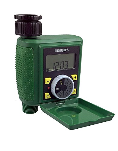 Instapark PWT-07 Outdoor Waterproof Digital Programmable Single Outlet Automatic On Off Water Faucet Hose Timer with Rain Delay and Manual Control