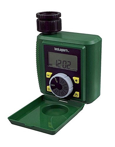 Instapark PWT-07 Outdoor Waterproof Digital Programmable Single Outlet Automatic On Off Water Faucet Hose Timer with Rain Delay and Manual Control