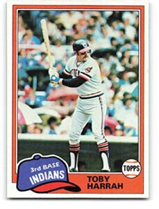 1981 topps baseball #721 toby harrah cleveland indians official mlb trading card in raw (ex or better) condition