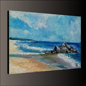 The Beach, Seascape Ocean Shore By Internationally Renown Painter Yary Dluhos