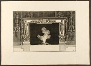 [plate of an neo-classical fireplace, from”diverse maniere d’adornare i cammini ed ogni altra parte degli edifizi”.