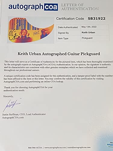 Keith Urban Signed Autographed Full Size Acoustic Guitar Country Star ACOA COA