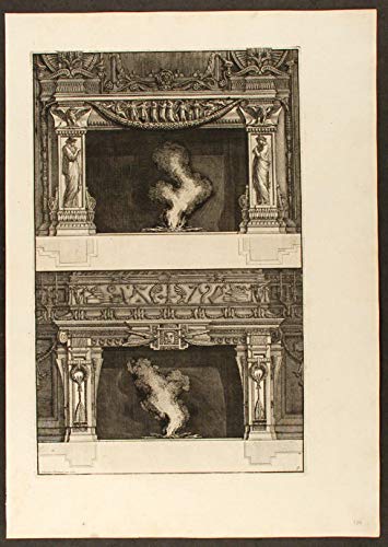 [Plate of two neo-Classical fireplaces, from"Diverse maniere d'adornare i cammini ed ogni altra parte degli edifizi".