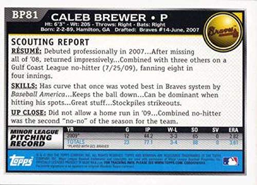 2010 Bowman Prospects #BP81 Caleb Brewer Atlanta Braves MLB Baseball Card NM-MT