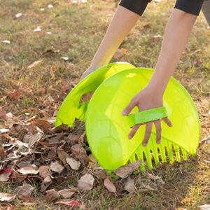 Gardenised Pair of Leaf Scoops, Hand Rakes for Lawn and Garden Cleanup (QI003286)