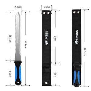 Linsen-Outdoor Stainless Steel Garden Knife with 11" Blade, Double Side Utility Sod Cutter Lawn Repair Garden Knife with Nylon Sheath