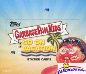 2021 topps garbage pail kids: gpk goes on vacation massive factory sealed 24 pack box with 192 cards with (24) booger green parallels! look for autos, sketch cards, printing plates & more! wowzzer!