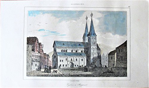 Antique Steel Engraving: Église à Boppart